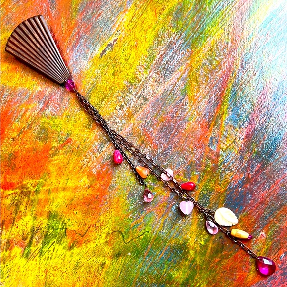 Handmade | Jewelry | Colorful Beaded Fan Pendant Hear Clip Handmade ...